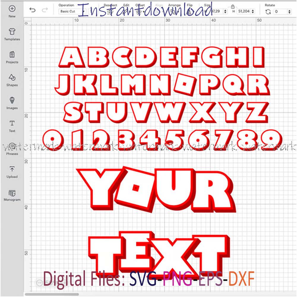 Roblox Alphabet SVG, Roblox Font Cricut file, Roblox Font 3D, Roblox ...
