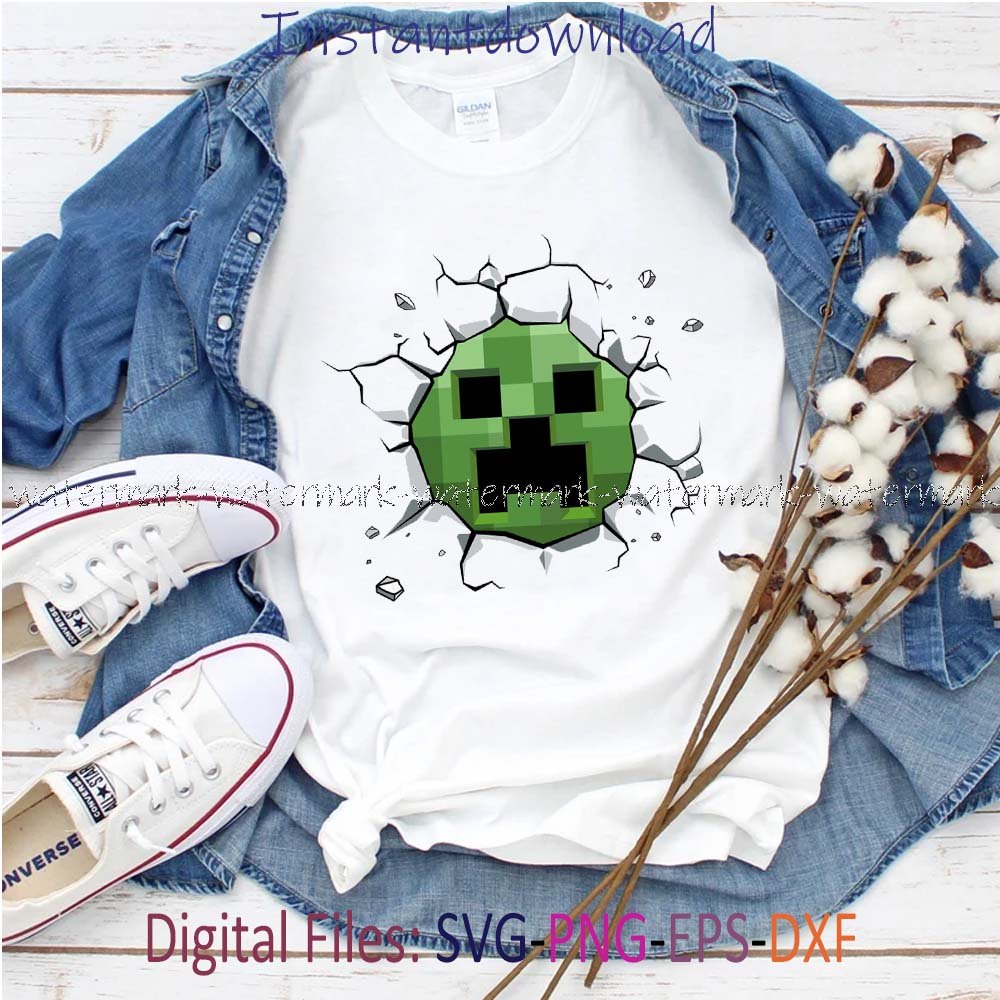 Creeper Minecraft SVG, Png, cricut, file for shirt, file for print