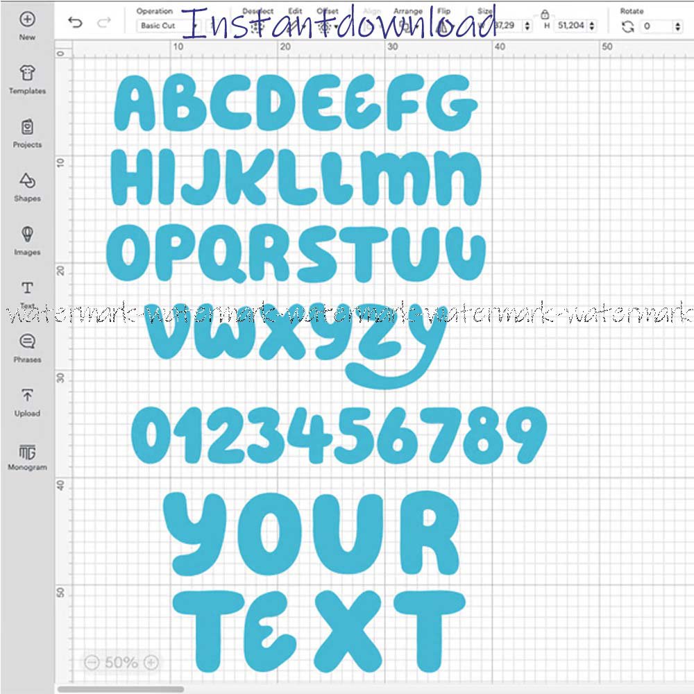 Blue Alphabet SVG, Bluey Font, Bluey Letters, Bluey Cricut, Instantdownload