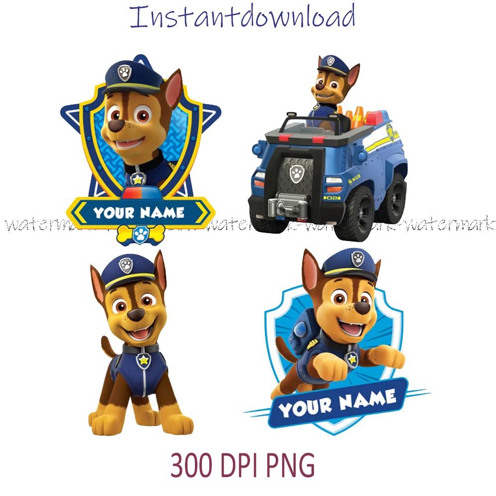 Chase Paw Patrol Clipart, Chase Paw Patrol Png, Paw Patrol Clipart ...