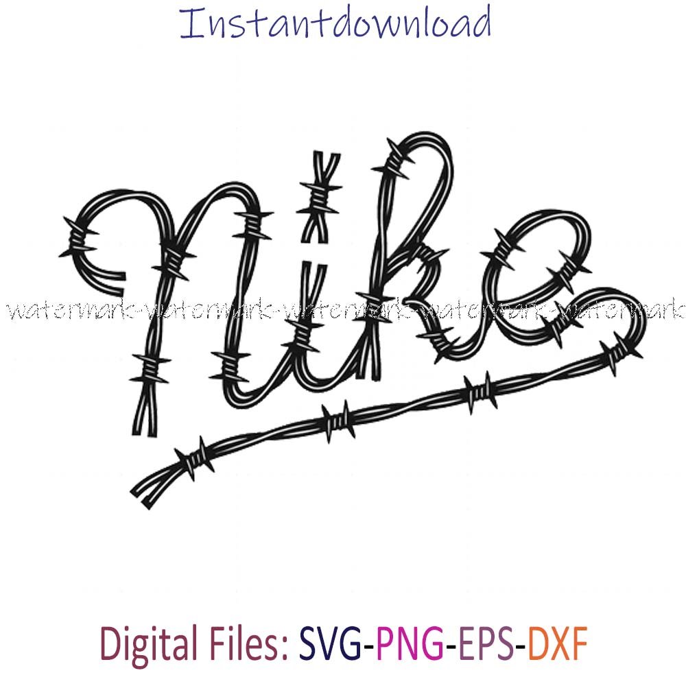 Barbed Wire Nike Logo Design - Layered SVG, PNG, EPS Digital Art ...