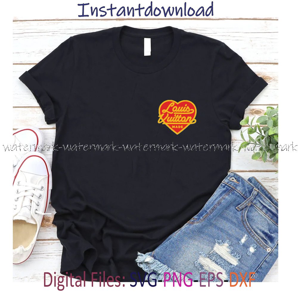 Louis Vuitton Heart Logo Svg, LV Logo SVG, LV Design PNG