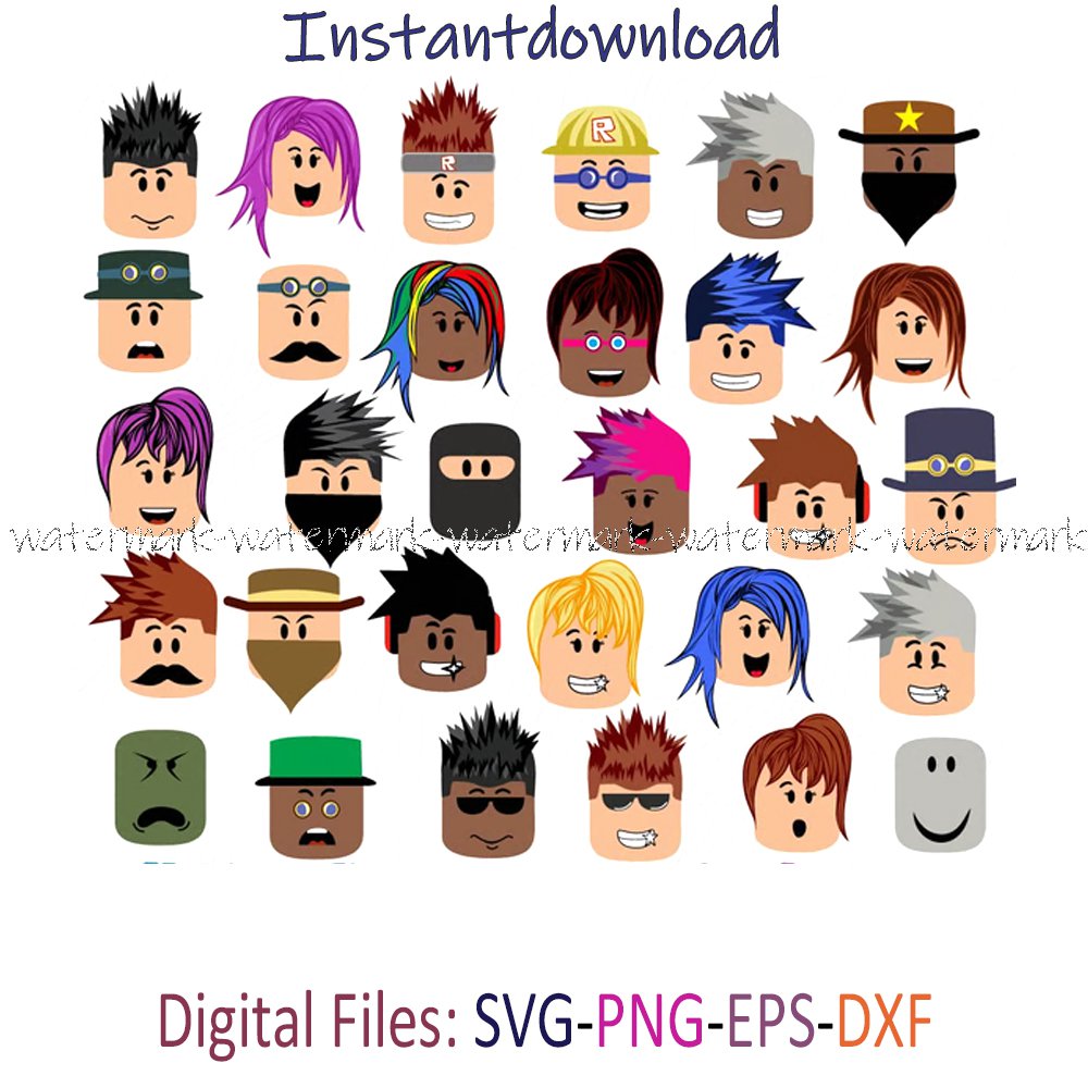 Roblox Face SVG, Roblox Face Decal, Roblox Man Face Transparent PNG ...
