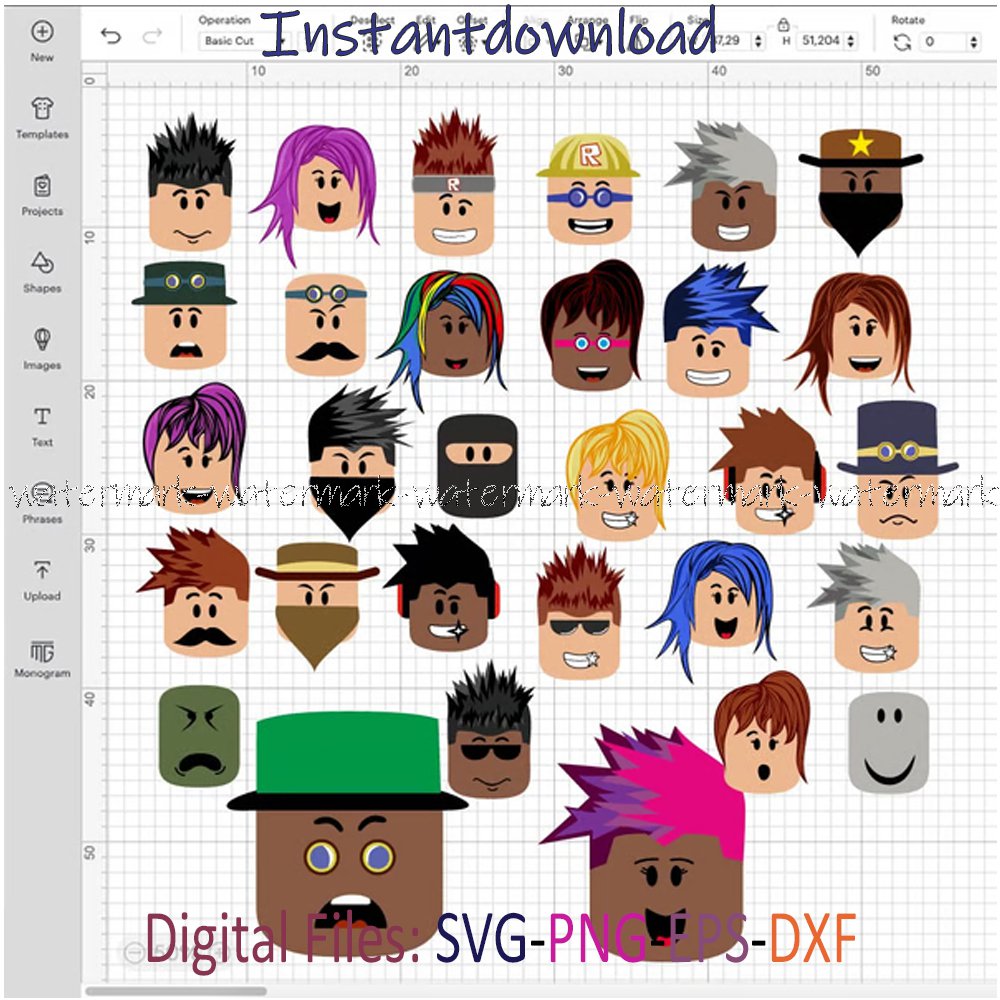 Roblox Face SVG, Roblox Face Decal, Roblox Man Face Transparent PNG ...