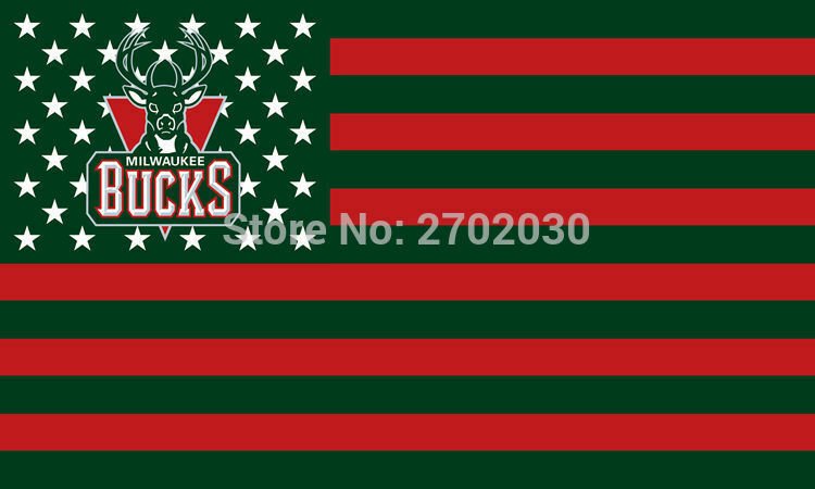 Milwaukee Bucks Flag 3x5ft Banner Polyester Basketball bucks001