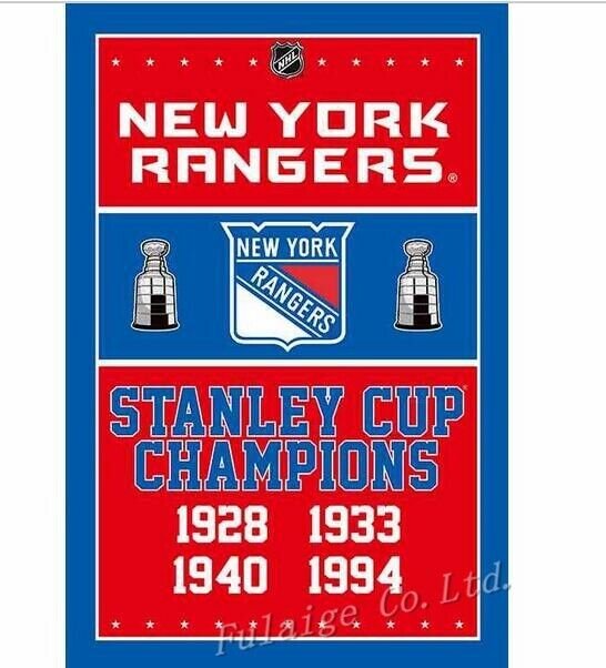 New York Rangers Flag 3x5ft Banner Polyester Ice Hockey Stanley Cup ...