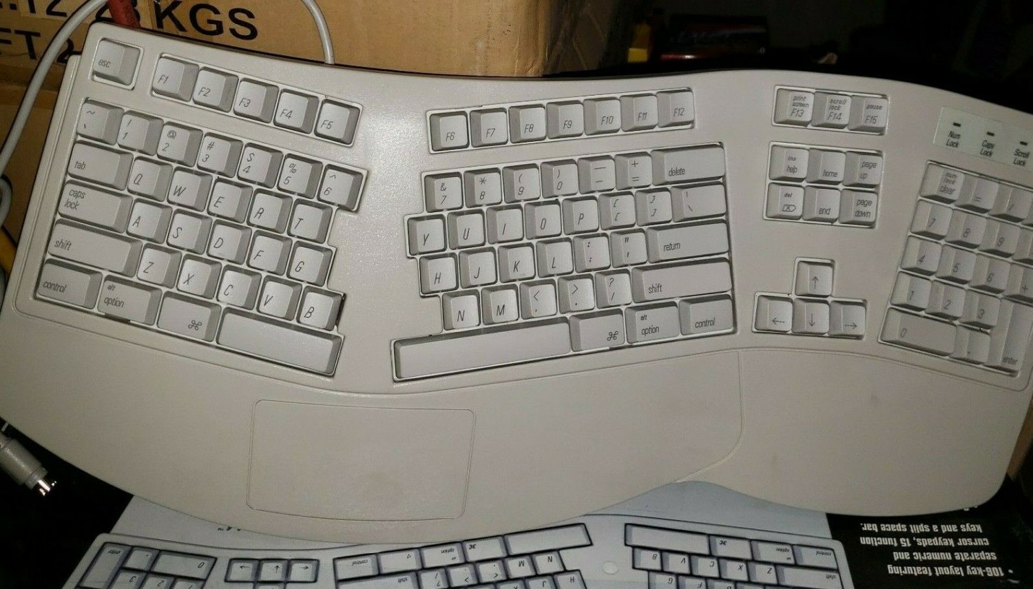 Adesso Tru-Form Apple Macintosh Ergo ADB MAC Keyboard mouse ADB Ports ...