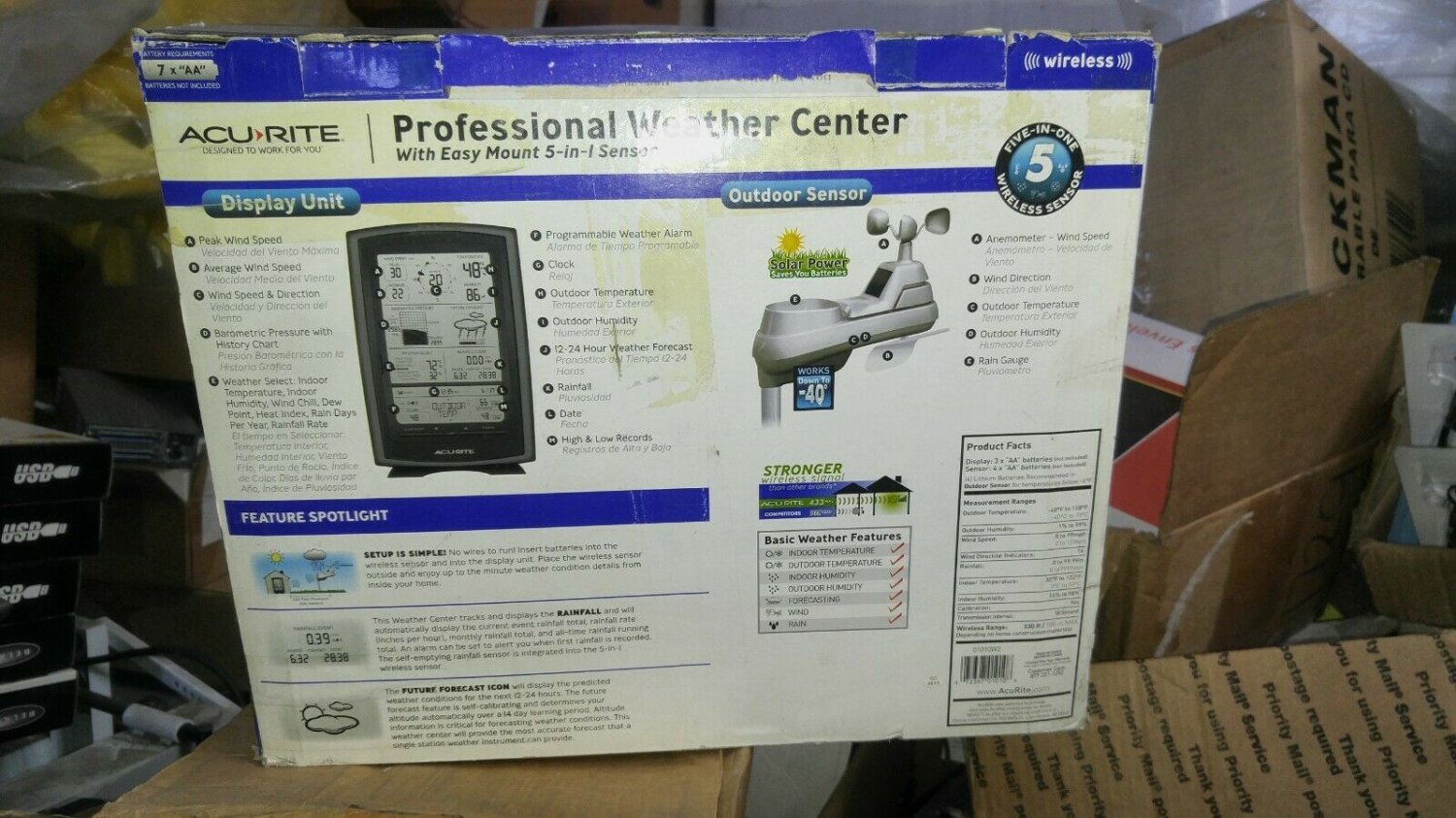 AcuRite Professional Weather Center Easy Mount 5 in 1 Wireless Sensor