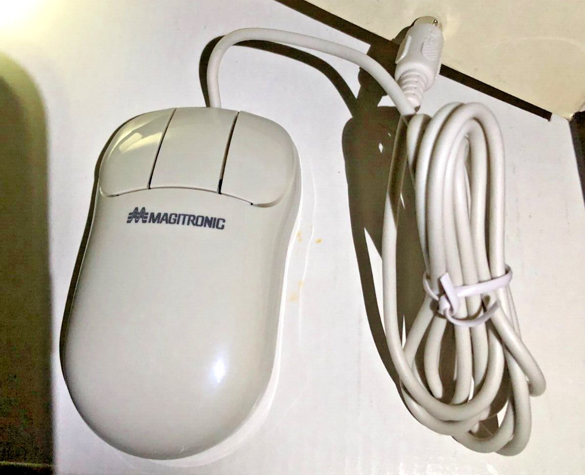 NEW VINTAGE 3-BUTTON PS2 PS/2 Din 5 MECHANICAL MOUSE w/ manual and ...