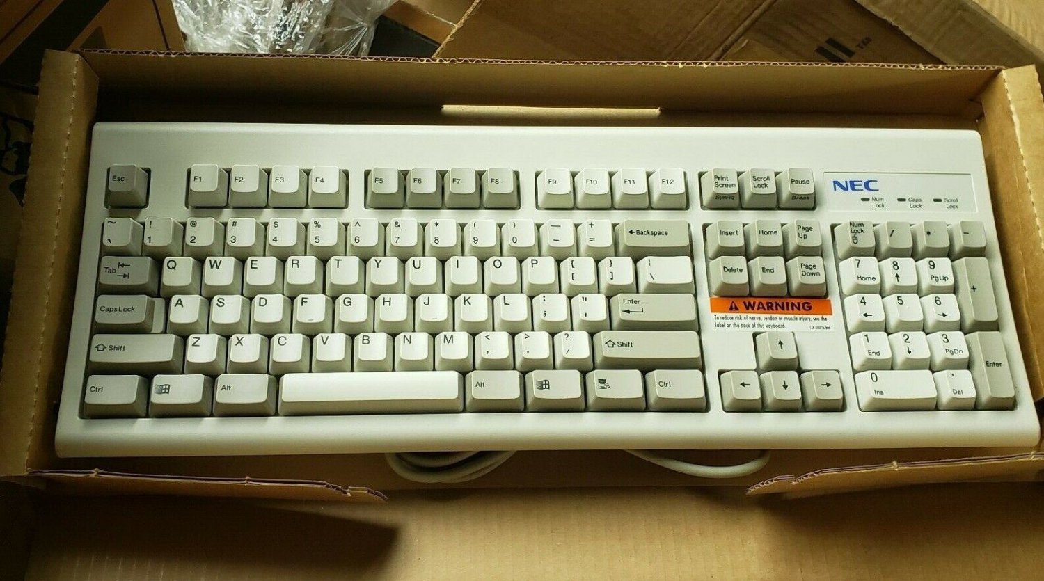 NEC Packard Bell Vintage Keyboard Model KB-6923 FCC ID E8HKB-5923 ...