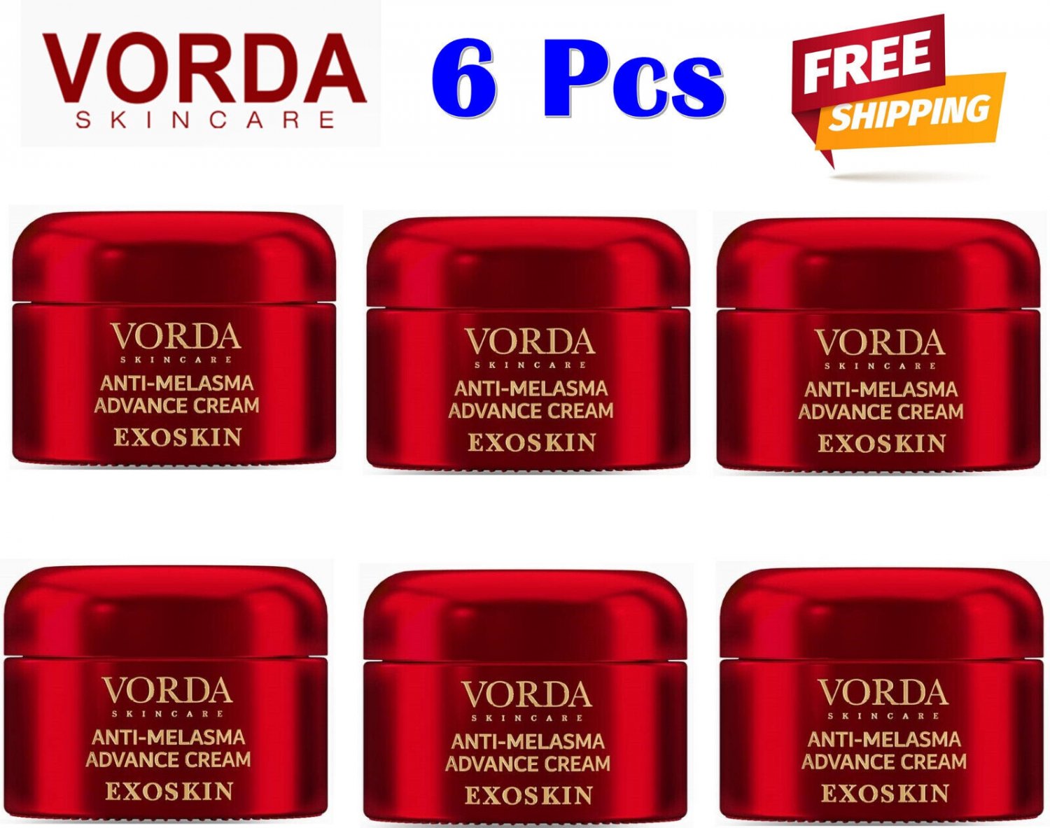 6X Vorda Anti-Melasma Advance Cream Exoskin Reduces Wrinkles 30g