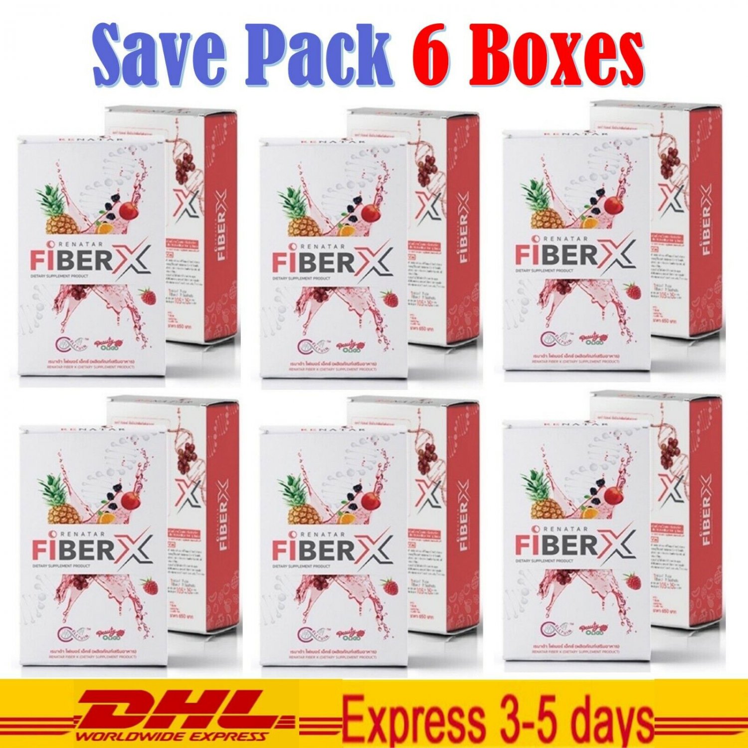 6x Fiber X Renatar Dietary Fiber Detox Clear Skin With Aura Low
