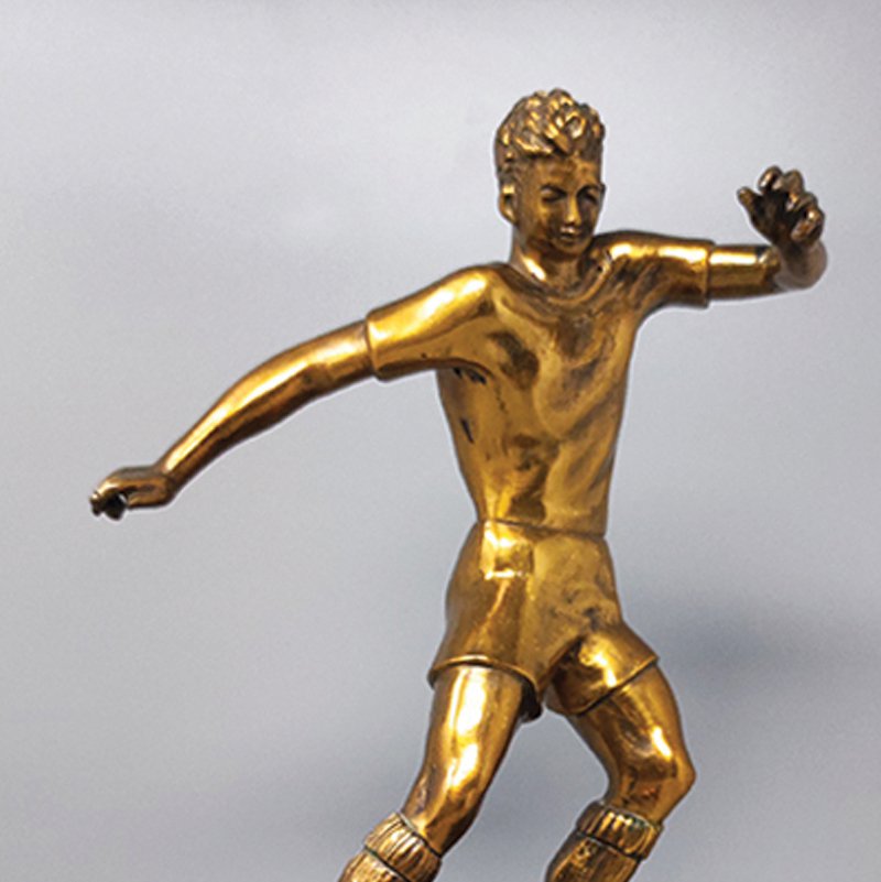 1930s Gorgeous Art Deco Football - Soccer Player Bronze Sculpture. Made ...
