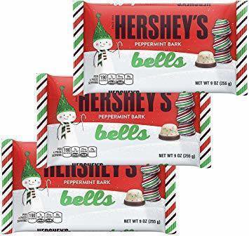 Hersheys Milk Chocolate PEPPERMINT BARK BELLS Christmas Variety Pack ...