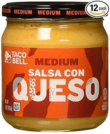 Taco Bell Salsa Con Queso Mild Cheese dip (15 oz Jars, Pack of 12)