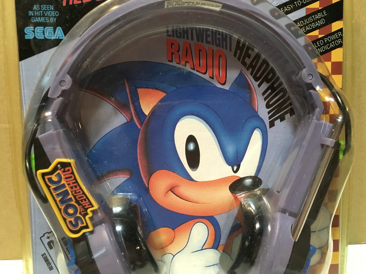 1993 Sonic the Hedgehog Headphone Radio Sega DSI vintage headphones am ...