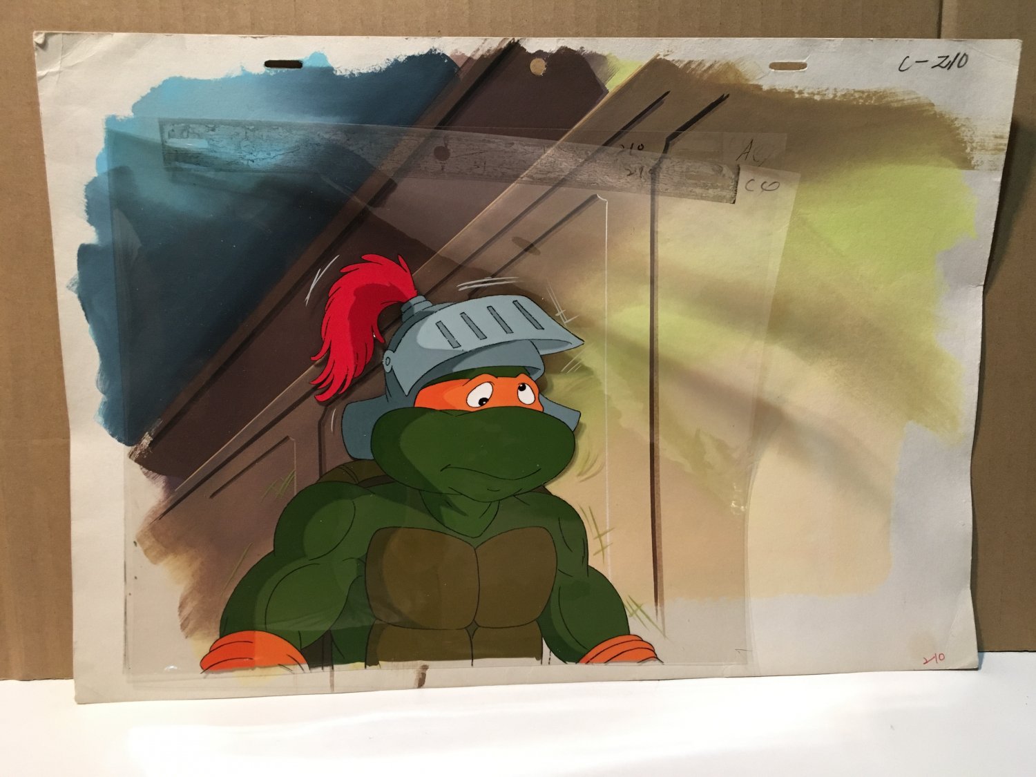 TMNT Production Cel w Original Painted Background Art Animation Teenage ...
