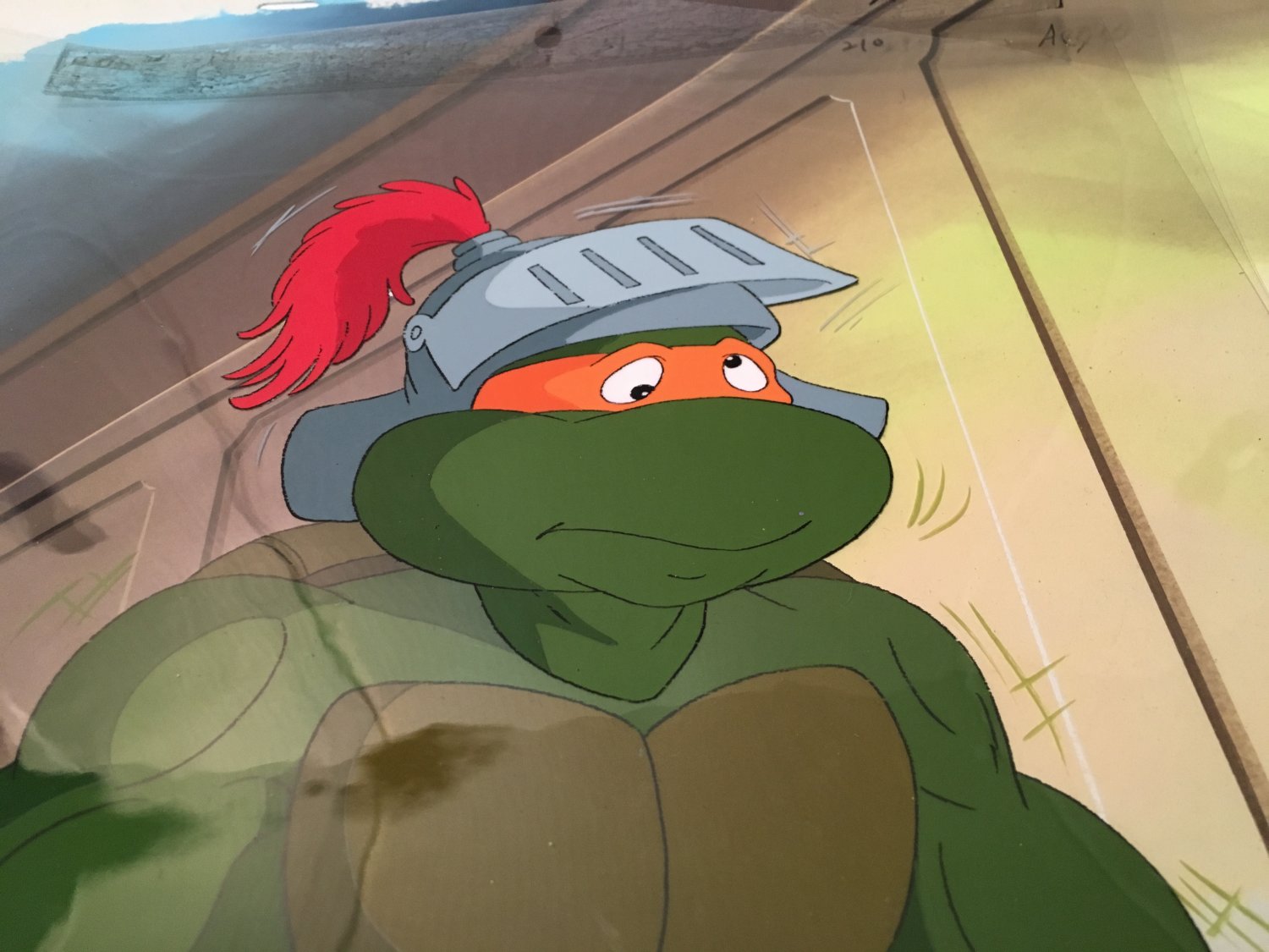 TMNT Production Cel w Original Painted Background Art Animation Teenage ...