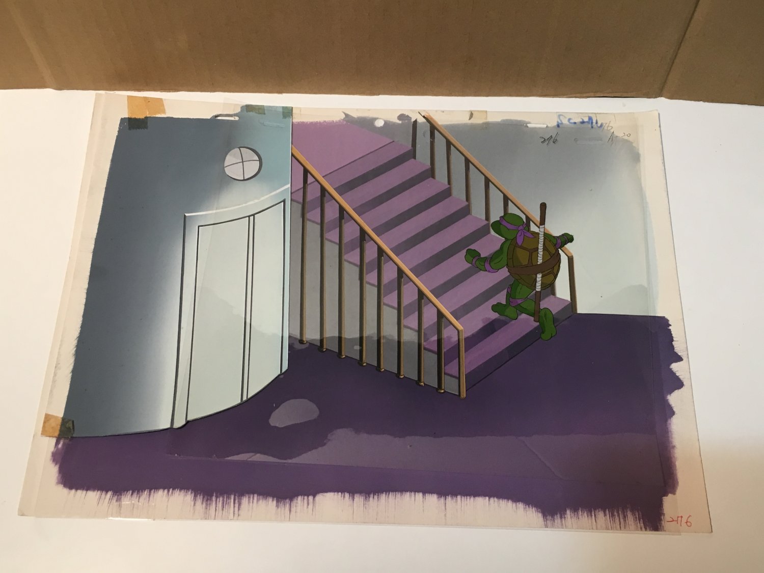 TMNT Production Cel w Original Painted Background Art Animation Teenage ...
