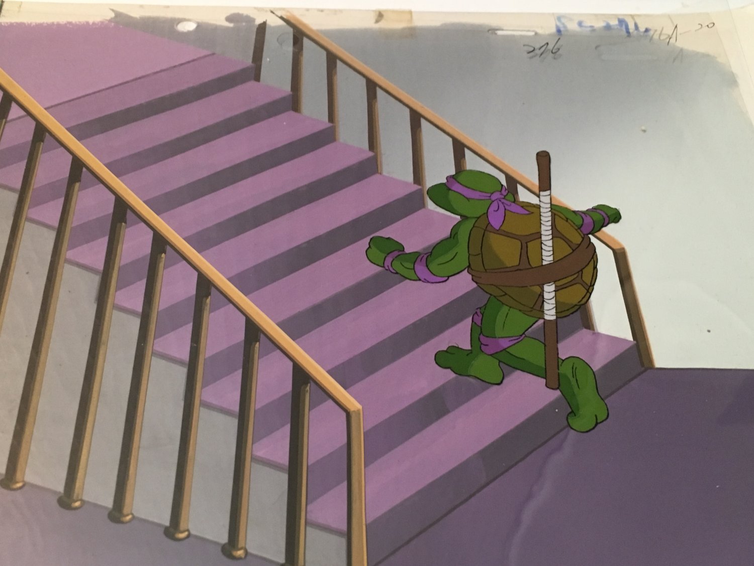 TMNT Production Cel w Original Painted Background Art Animation Teenage ...
