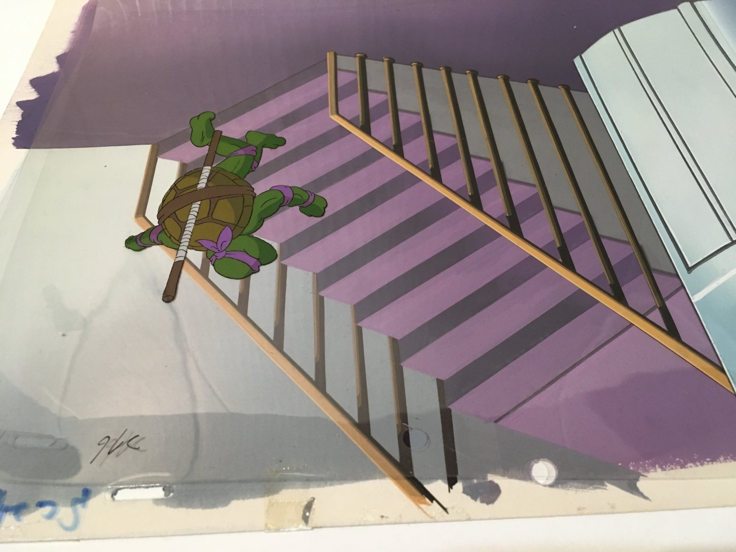 TMNT Production Cel w Original Painted Background Art Animation Teenage ...