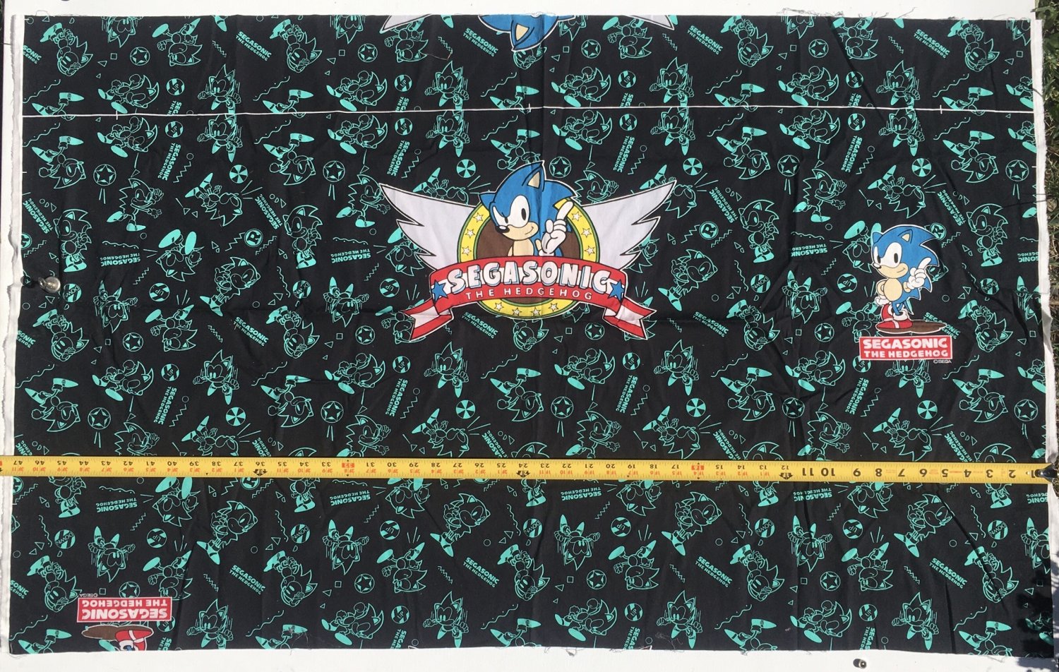 Vintage Segasonic Sonic the Hedgehog Cloth Sheet Craft Fabric 1990s ...