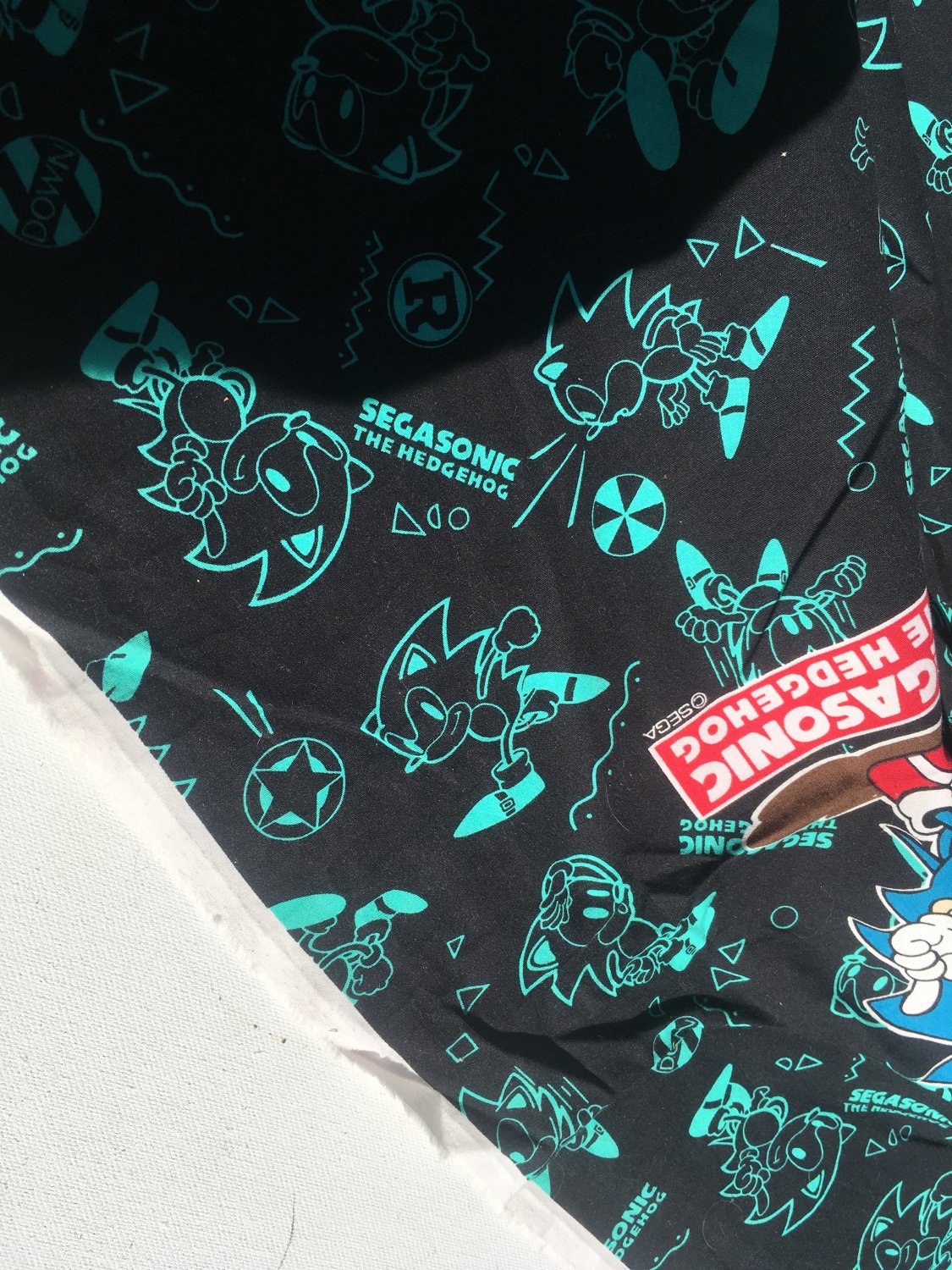 Vintage Segasonic Sonic the Hedgehog Cloth Sheet Craft Fabric 1990s ...