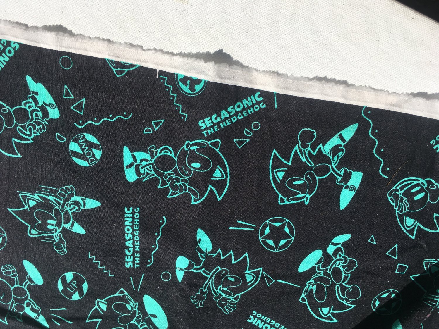 Vintage Segasonic Sonic the Hedgehog Cloth Sheet Craft Fabric 1990s ...