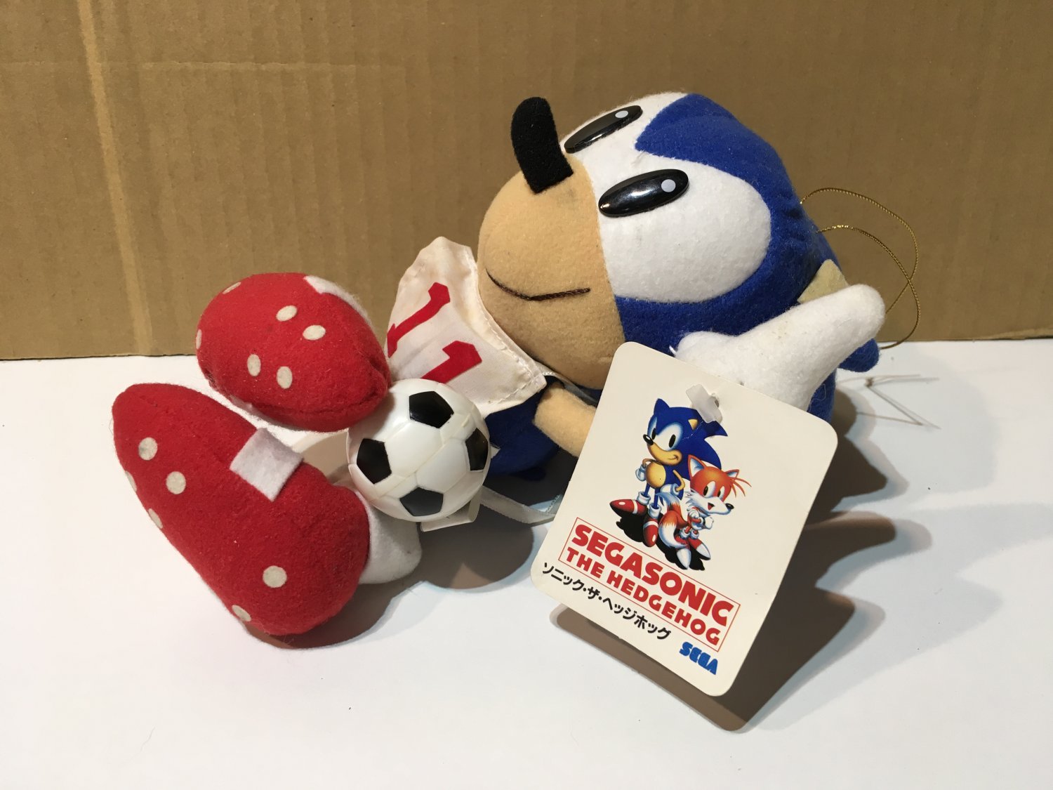 1995 Sonic the Hedgehog Sports Plush Soccer Football toy rare vintage ...