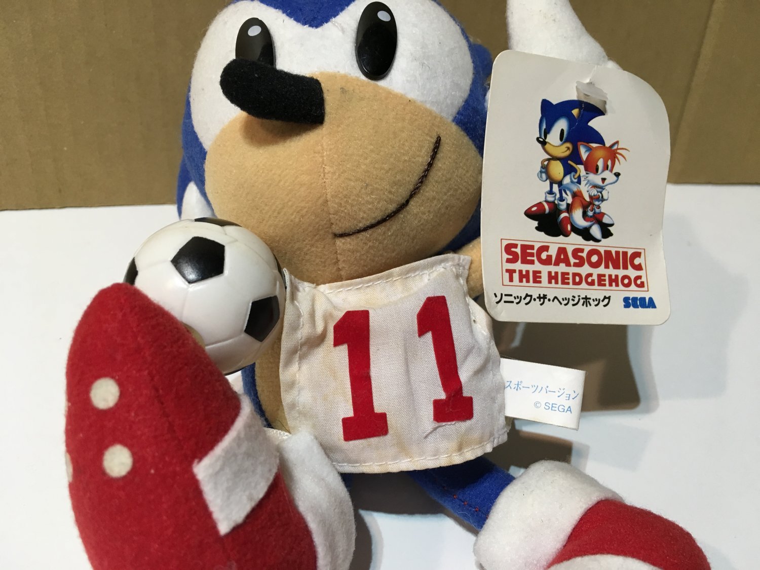 1995 Sonic the Hedgehog Sports Plush Soccer Football toy rare vintage ...