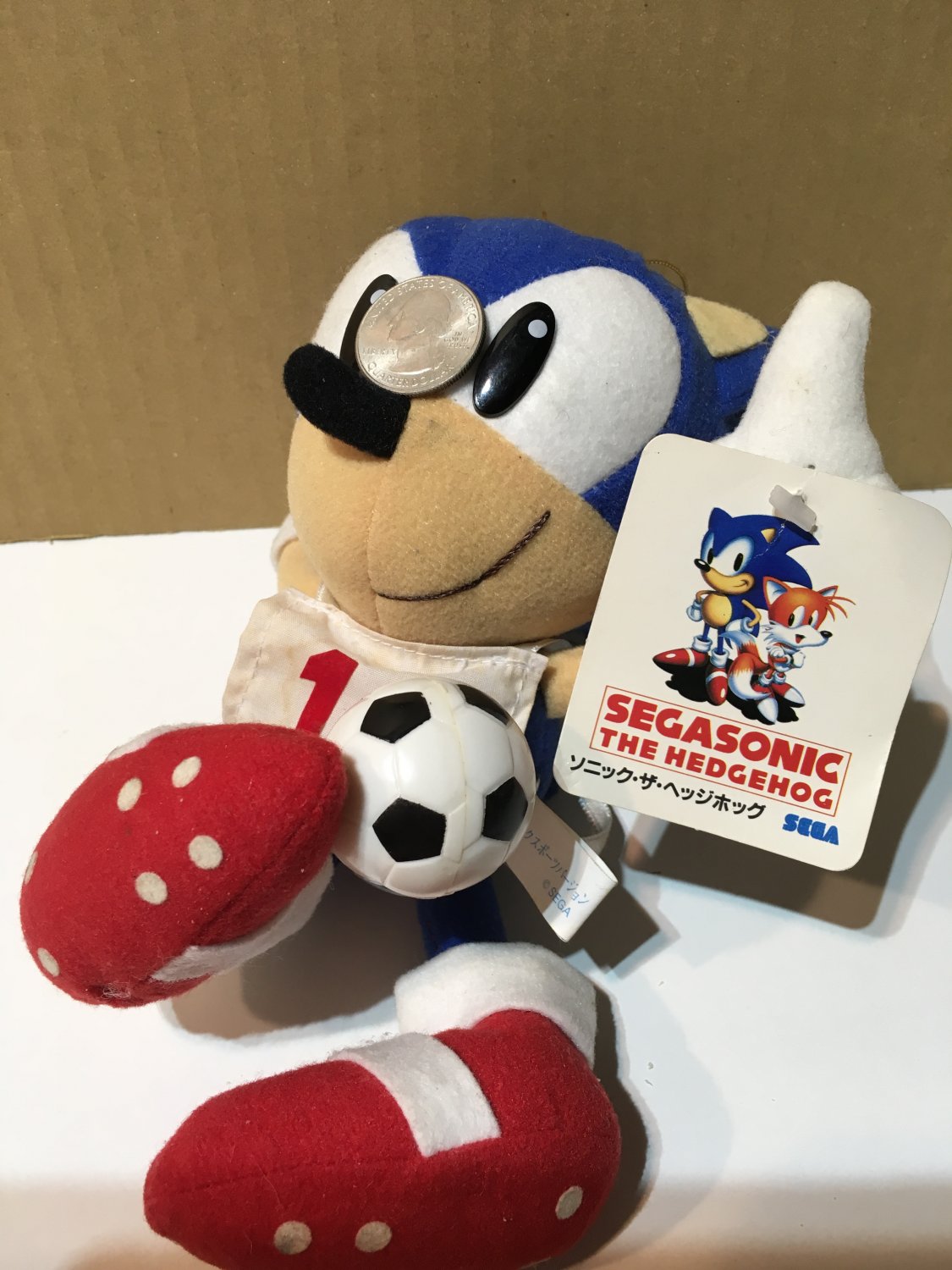 1995 Sonic the Hedgehog Sports Plush Soccer Football toy rare vintage ...