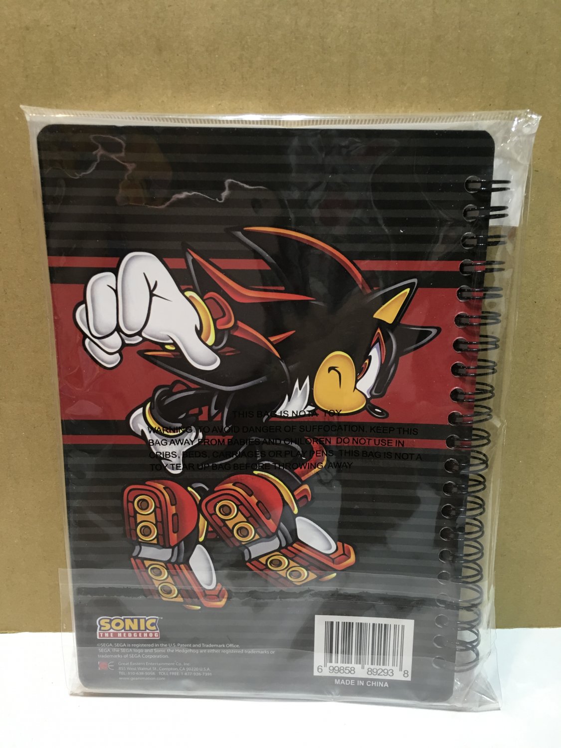 Shadow Notebook Sonic the Hedgehog Sega Collectible
