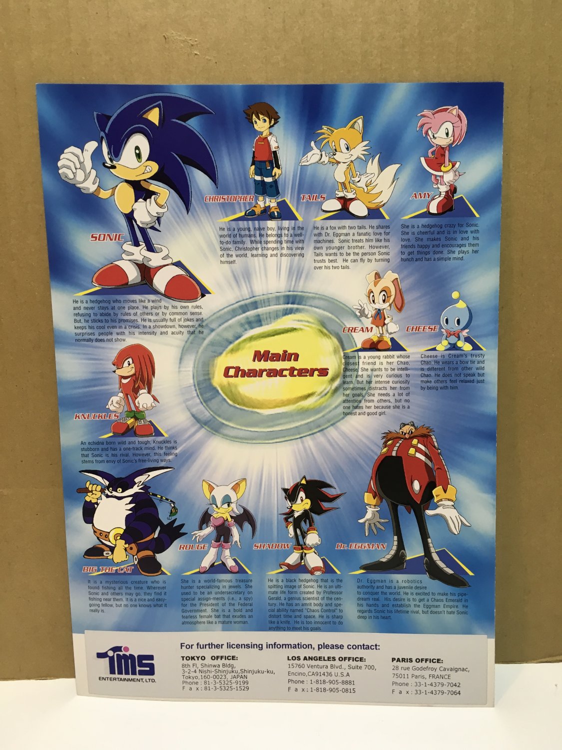 Sonic X Promotional Flyer Advertisement Licensing Pamphlet Promo Sonic ...