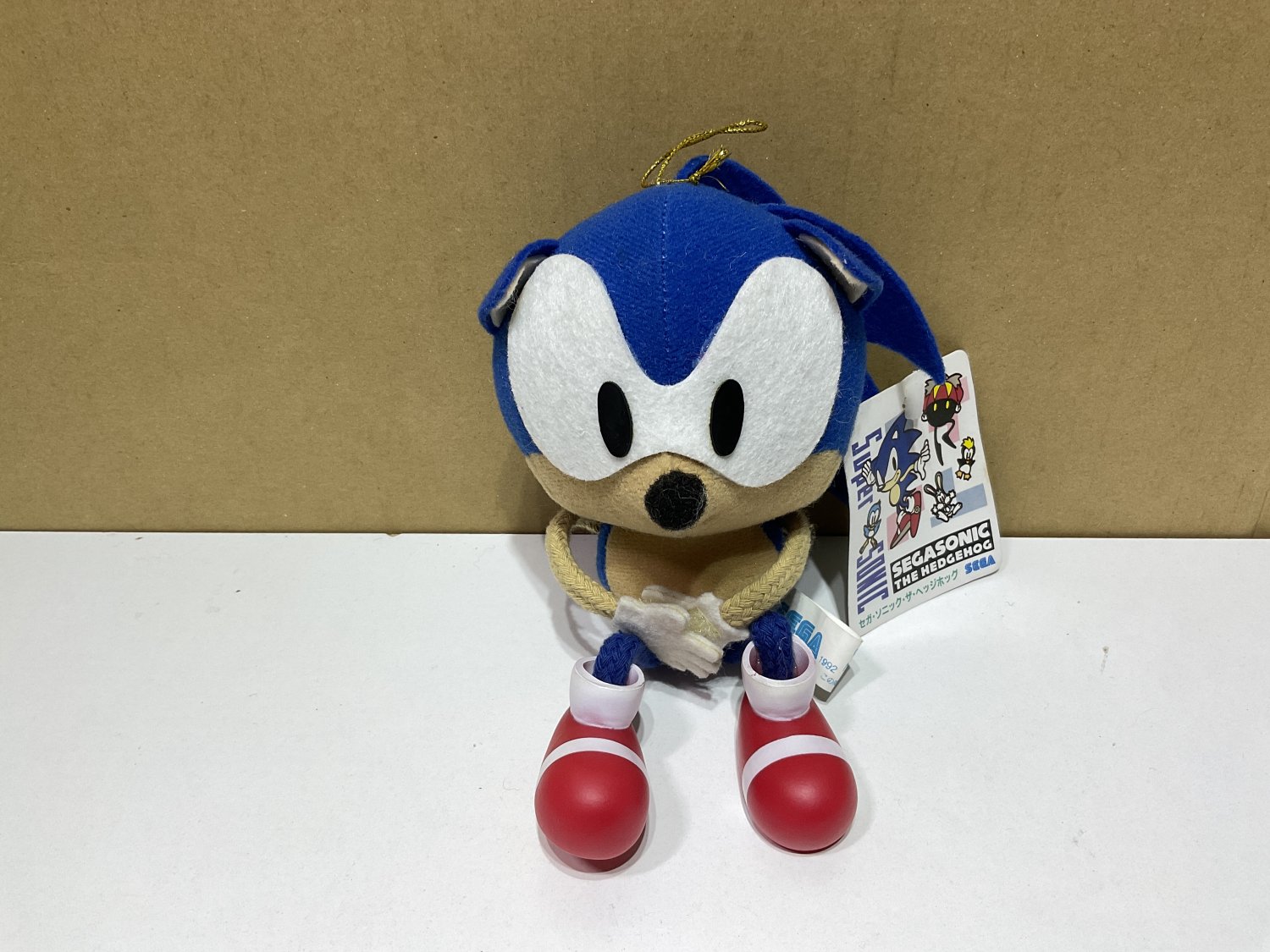 1992 Stringy Sonic the Hedgehog Plush Toy Figure Sega rare vintage ufo ...