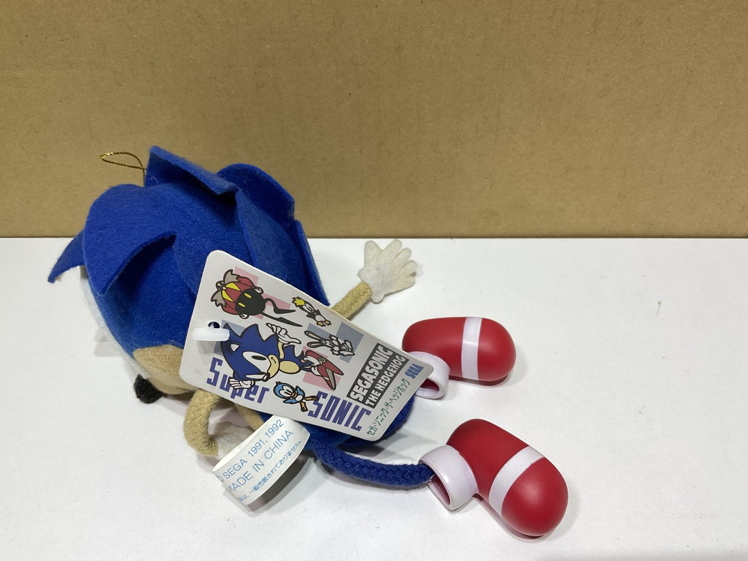 1992 Stringy Sonic the Hedgehog Plush Toy Figure Sega rare vintage ufo ...