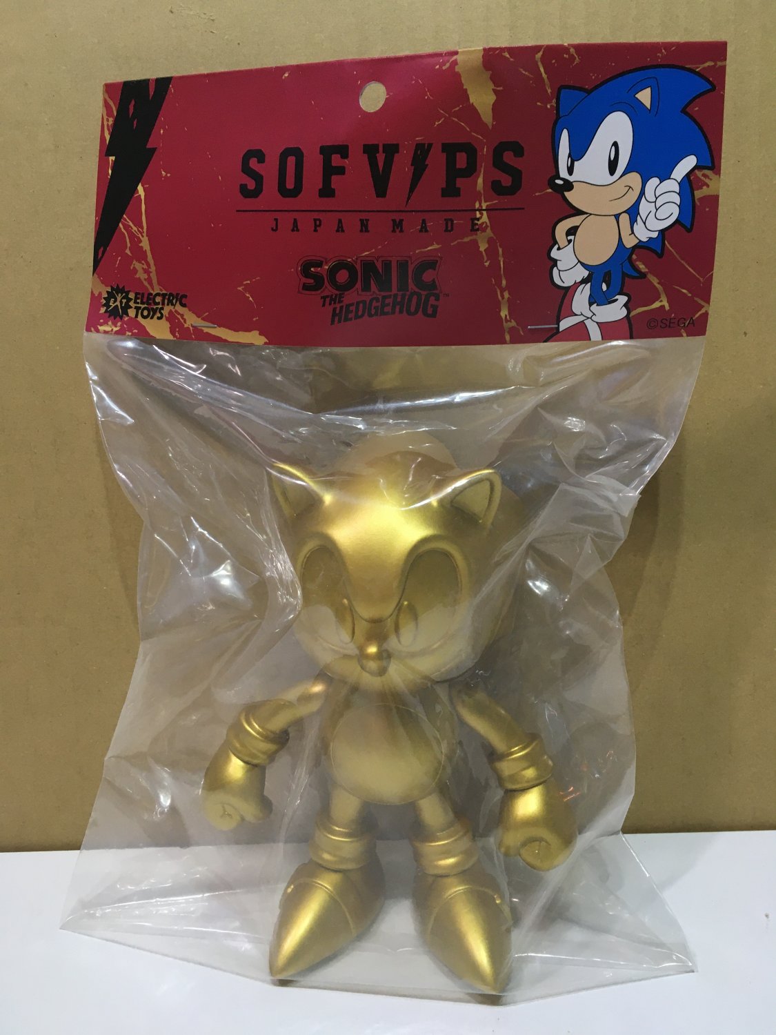 Sonic the Hedgehog Sofvips Gold Color Vinyl Figure Electric Toys Sega Collectible Toy Rare