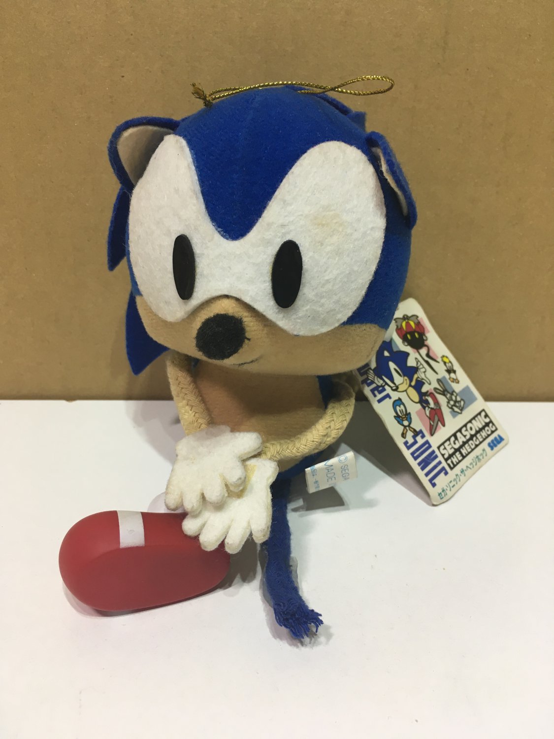 1992 Stringy Sonic the Hedgehog Plush Toy Figure Sega rare vintage ufo ...