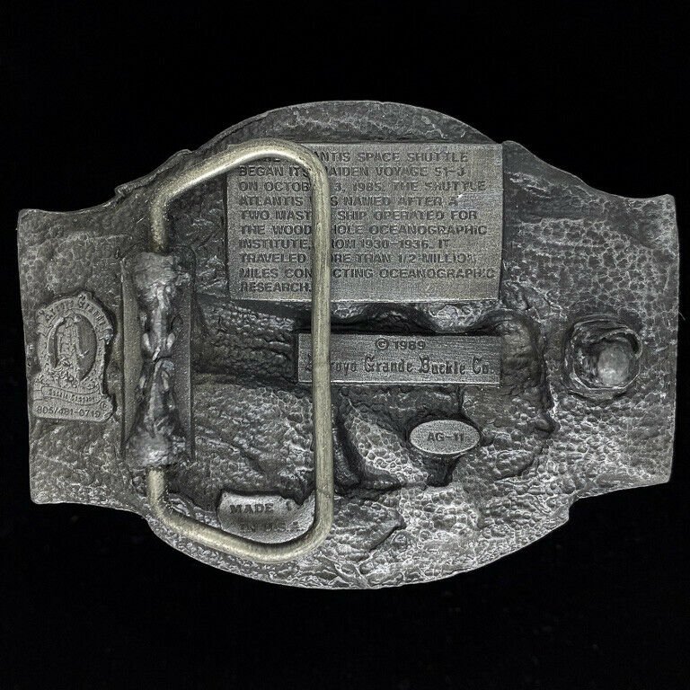 Nasa Space Shuttle Atlantis Astronaut Space Science 80s Vintage Belt Buckle
