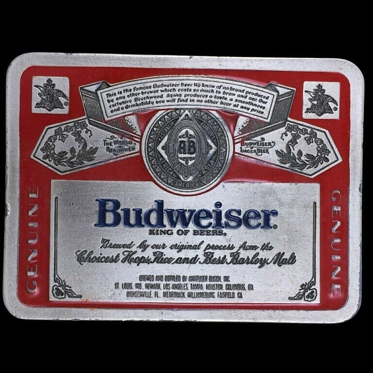 Vtg 70s Budweiser King Beer Bud Anheuser-Busch Drinker Bartender Belt ...