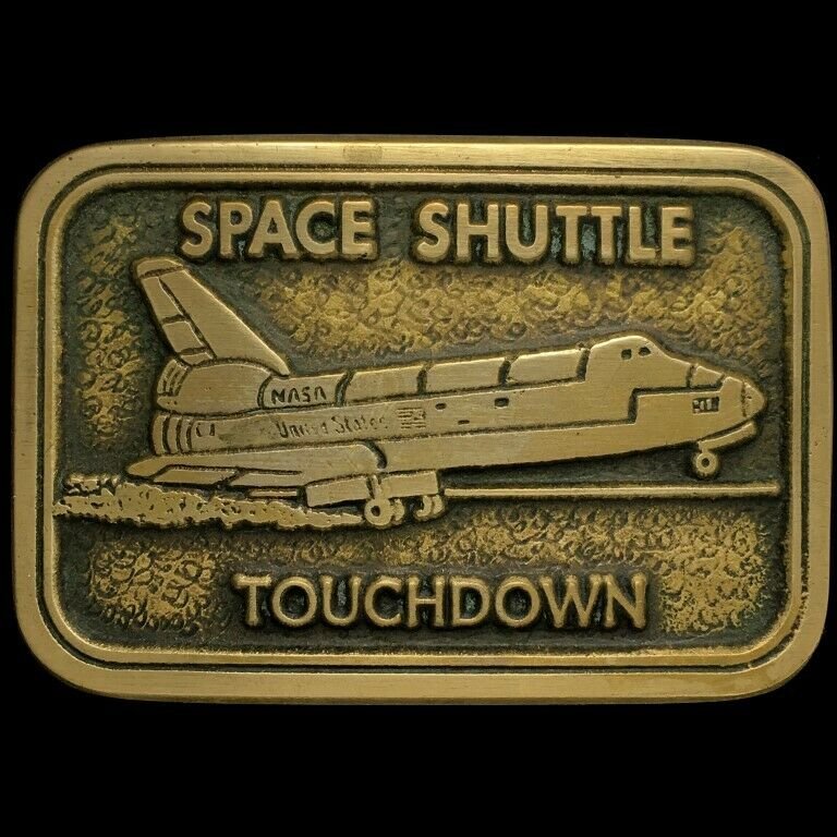Vintage Space Shuttle Program Nasa Astronaut Rocket Cosmos Bronze Belt ...