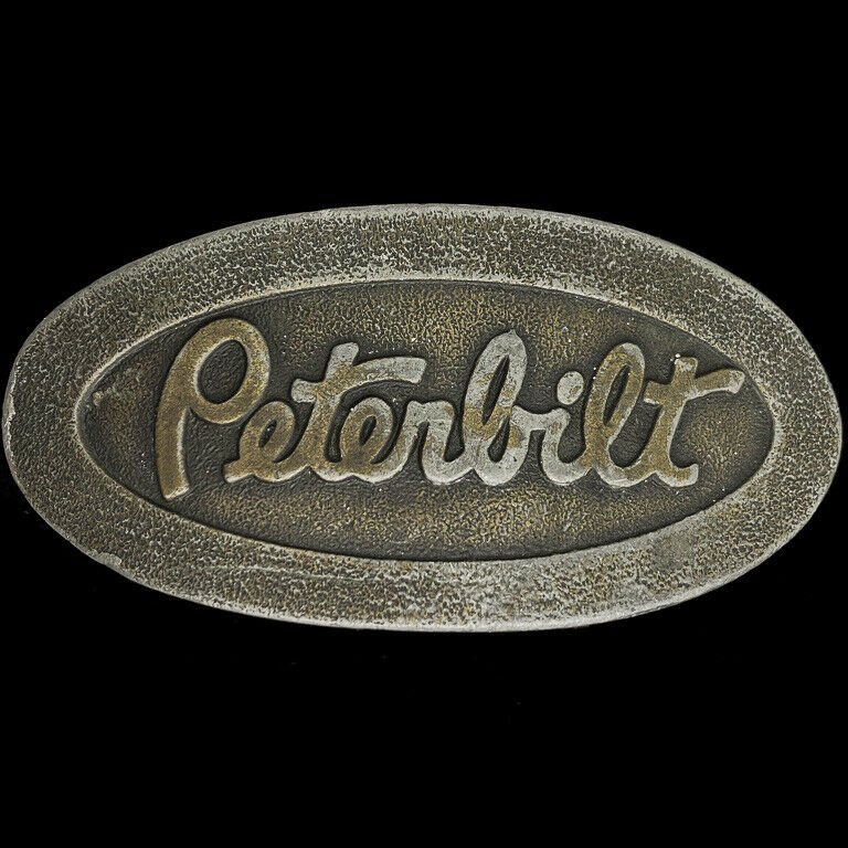 Peterbilt Truck Logo Semi Driver Trucker Gift Cowboy Western Vtg Belt Buckle