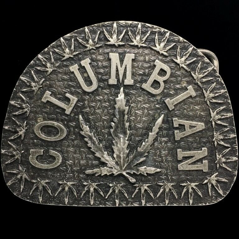 Colombian Marijuana Hall Fame Cannabis Weed 420 Hippie 70s Vintage Belt ...