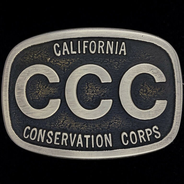 California CCC Civilian Conservation Corps Rare Bronze 80s Vintage Belt ...