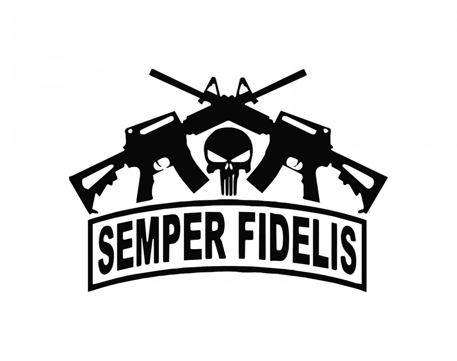 USMC Semper Fidelis Punisher Decal Sticker USA Seller