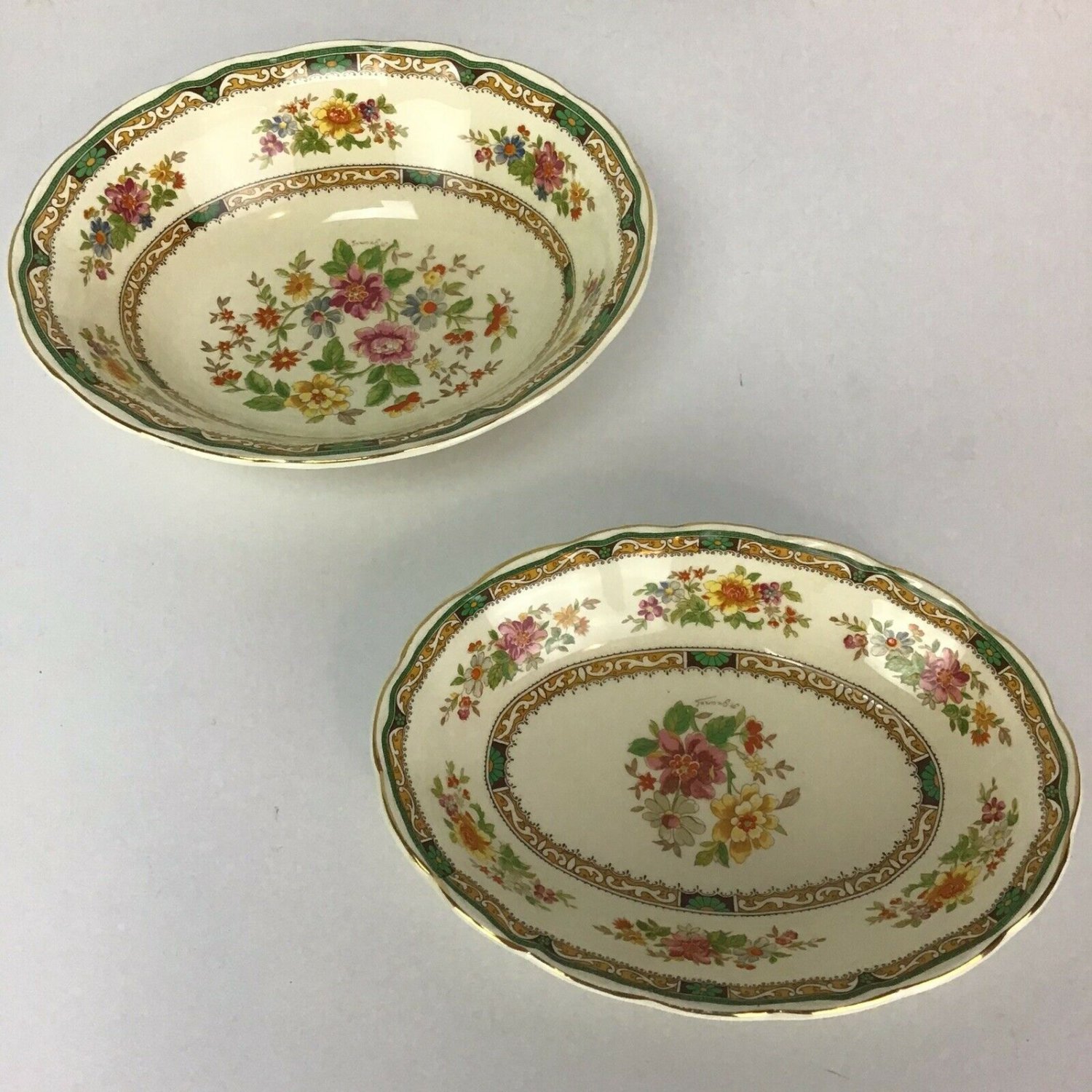 1930's Grindley Chelsea Bouquet Pattern-Set of 2 Oval Serving Bowls ...
