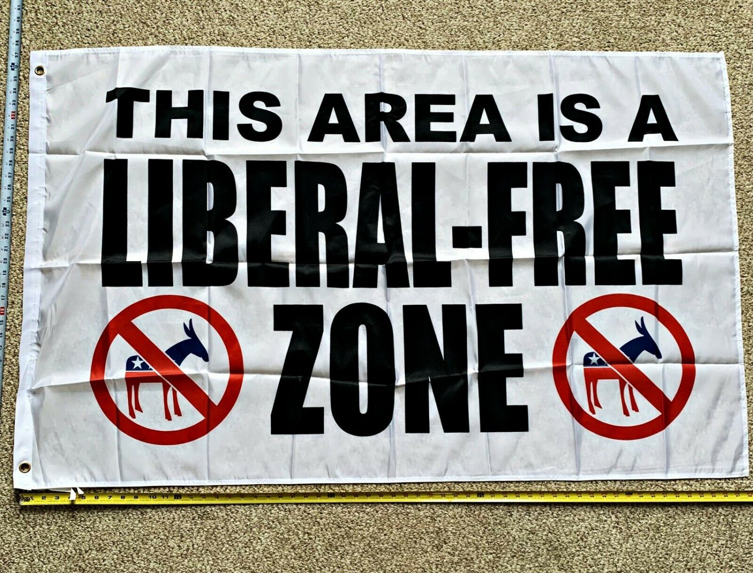 Donald Trump Flag 3x5ft Liberal Free Zone Navy USA 2020 Sign Poster