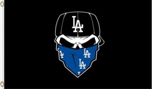 Los Angeles Dodgers Skull Bandana Flag 3X5Ft Banner USA Polyester with ...