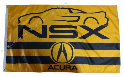 Honda Yellow NSX Flag Honda Acura Japanese Car Black 3X5 Ft Polyester ...
