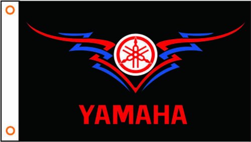 Yamaha Motorcycle Black Red Flag 3X5 Ft Polyester Banner USA 90x150cm