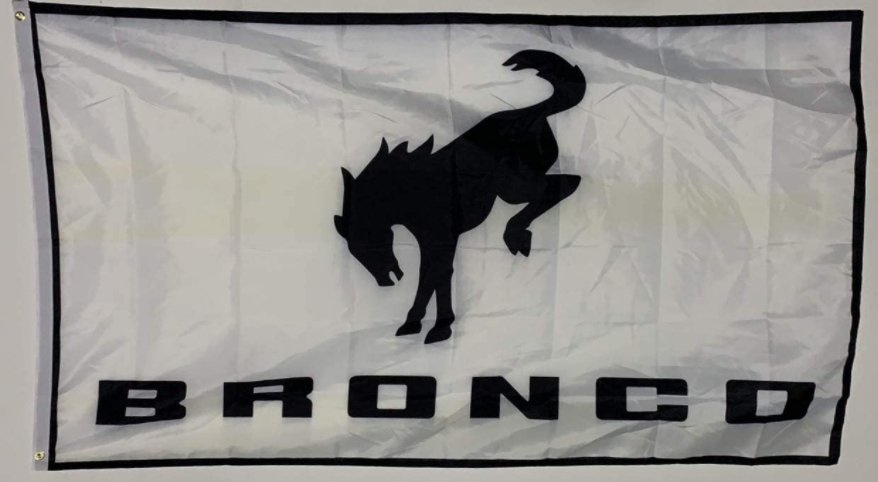 Ford Bronco White Flag 3X5 Ft Polyester Banner USA 90x150cm